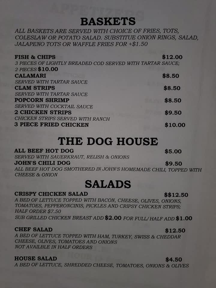 Menu at Lumpy's Tavern pub & bar, Dundee