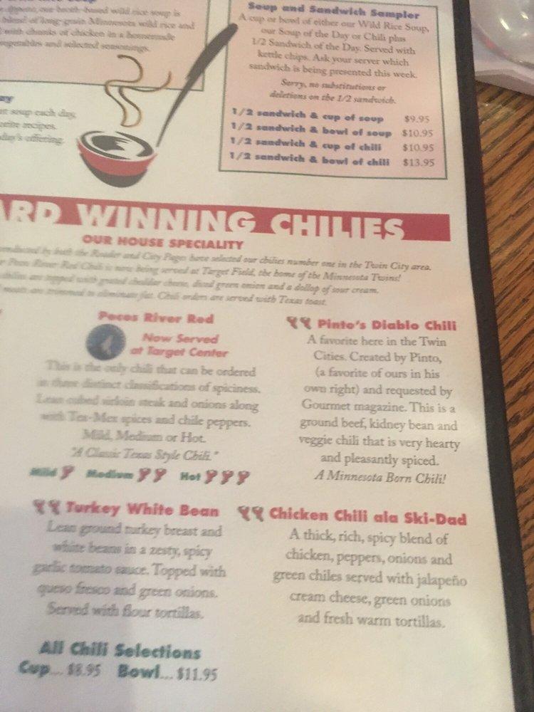 Menu at The Loon Cafe, Minneapolis