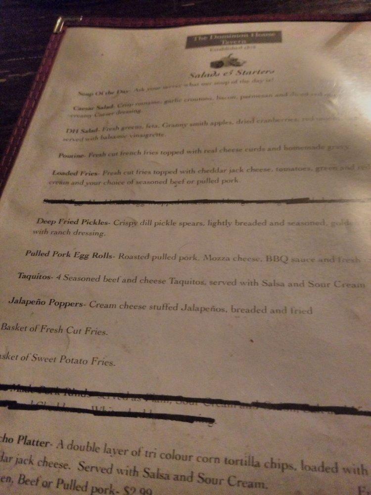 Menu at Dominion House pub & bar, Windsor