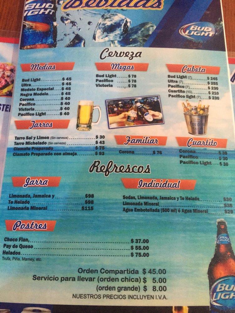 Carta de Restaurante El Primo Nava, Ensenada