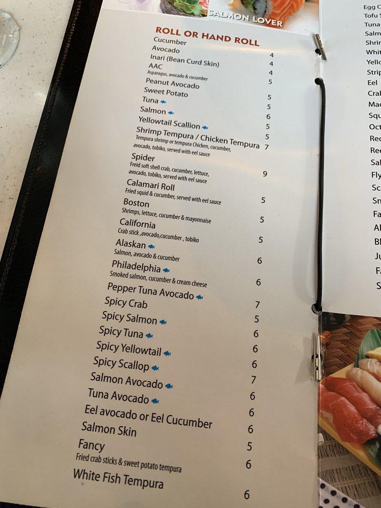Menu at Kawa Japanese restaurant, Milwaukee, 325 W Silver Spring Dr