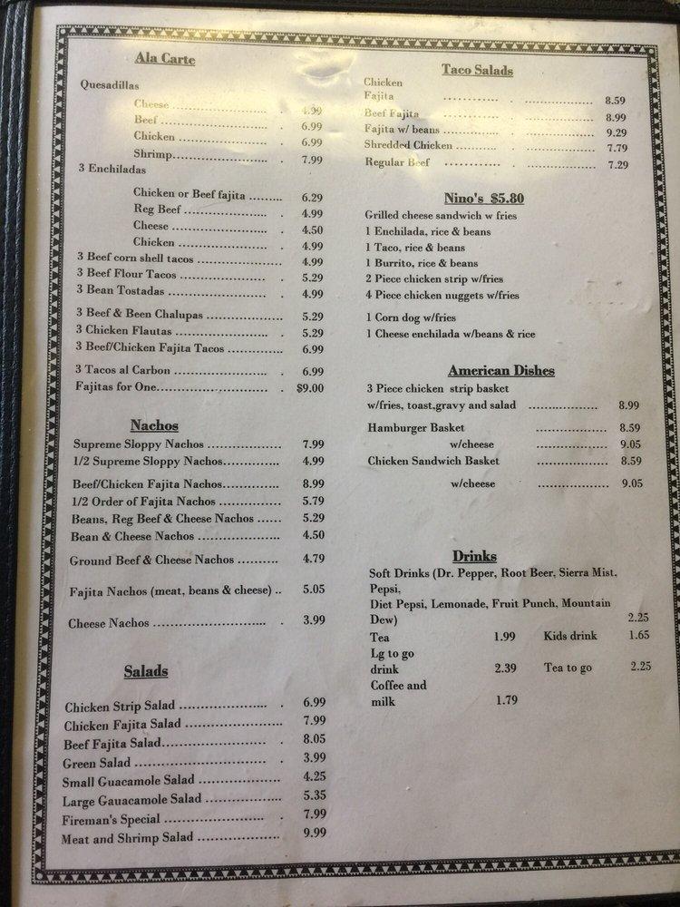Menu at Los Jalapenos Mexican Restaurant, Groveton, 550 W 1st St