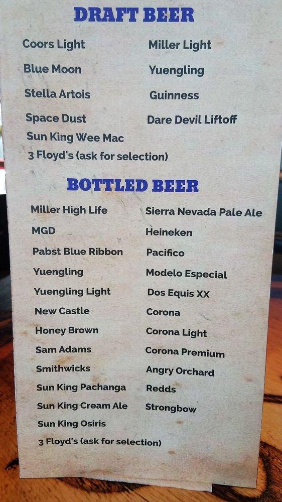 Menu at Sidelines Sports Pub, Avon, E US Hwy 36