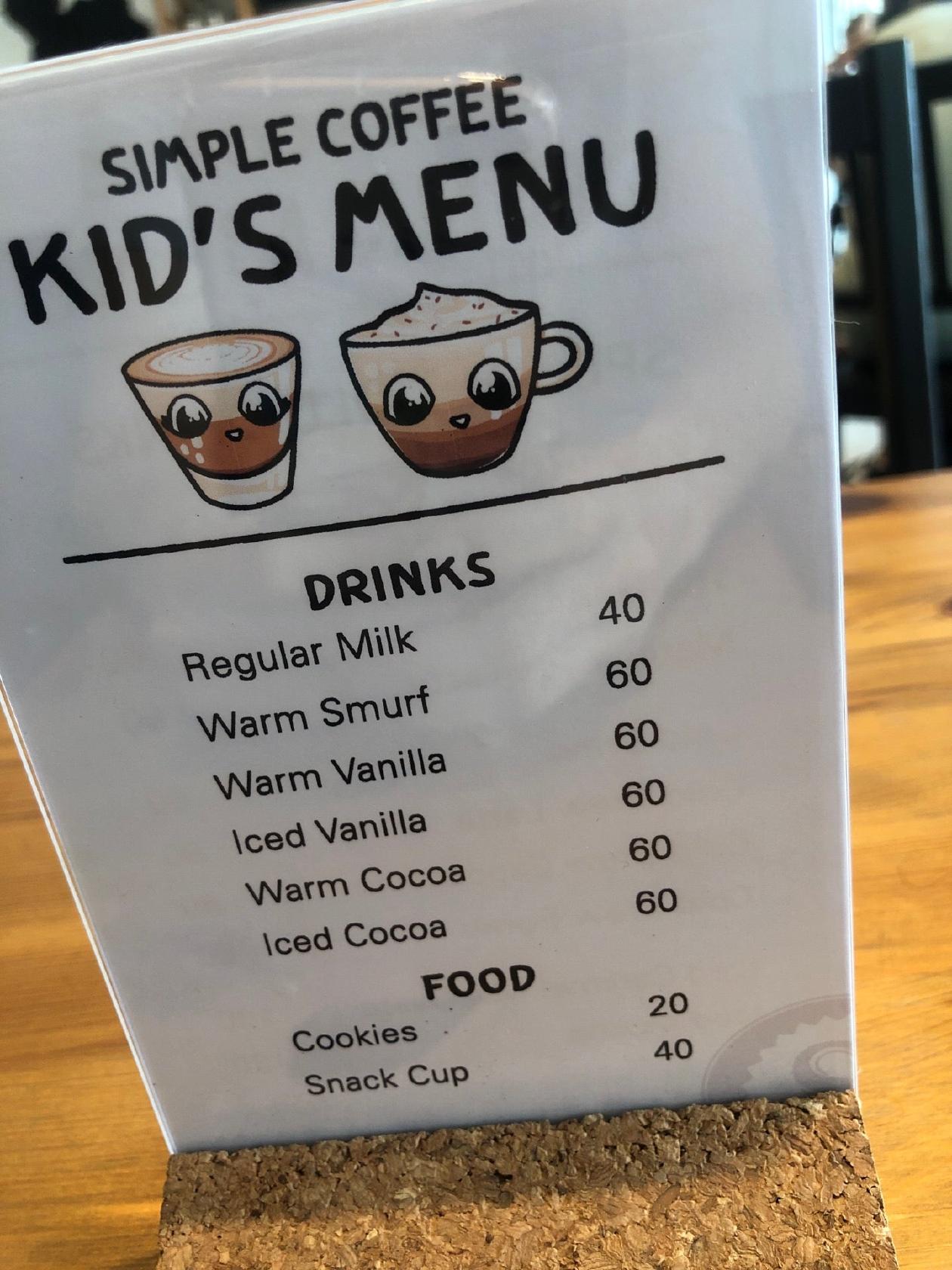 Menu at Simple Coffee, Bangkok, ICS Commercial Building 1225 The ...