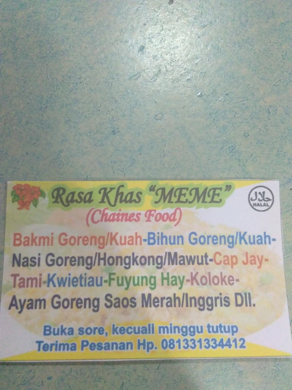 Warung RASA KHAS MEME CHAINES FOOD restaurant, Surabaya, Mastrip no 4 ...