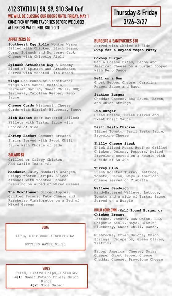 Menu at Blue Oyster pub & bar, Brainerd