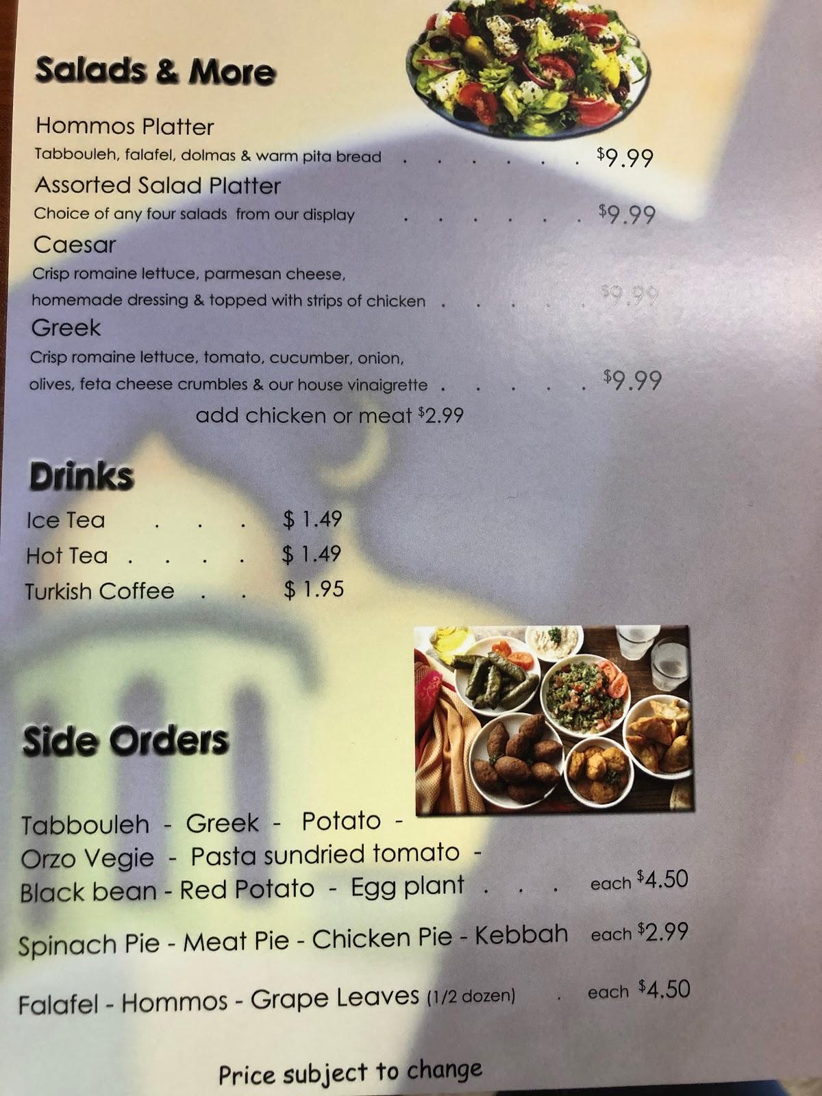 Menu at Oasis Market & Cafe, Cocoa