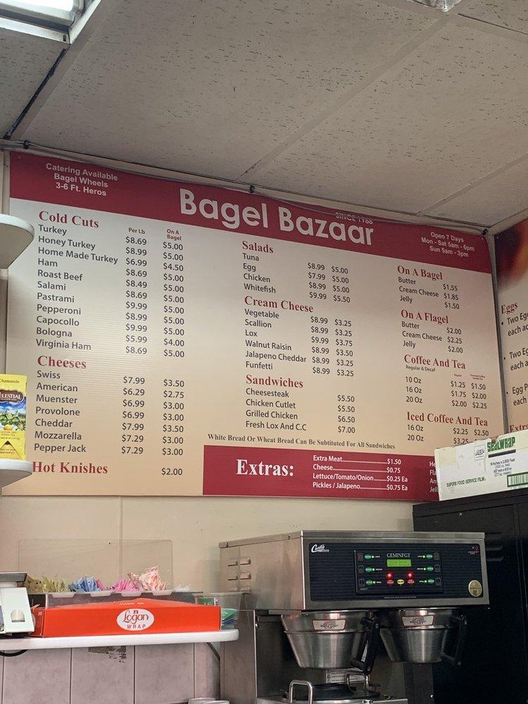 Menu at Bagel Bazaar restaurant, New York City, 86th St