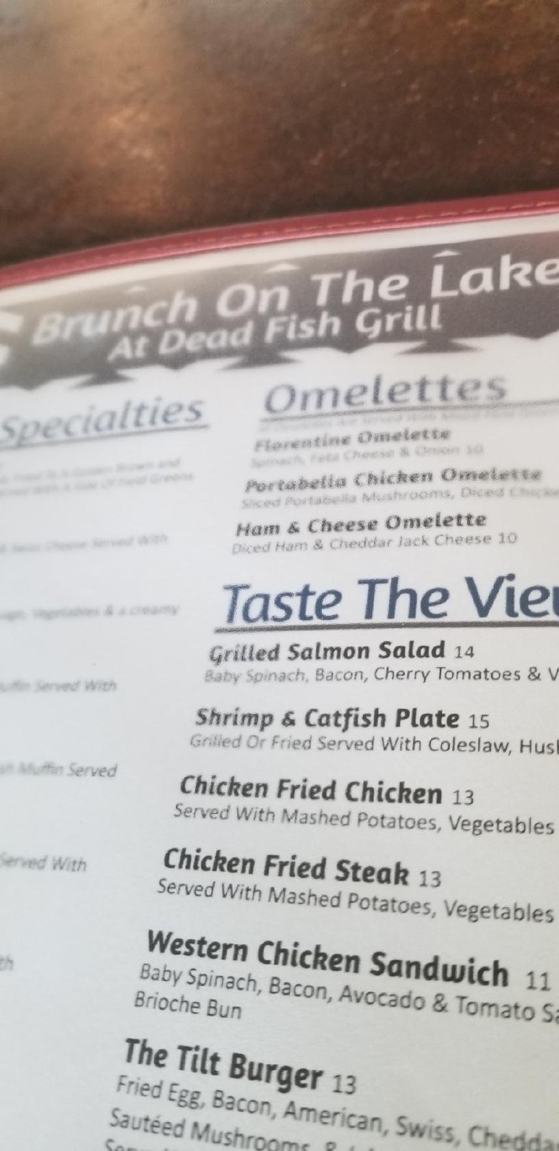 Menu at Dead Fish Grill restaurant, Belton