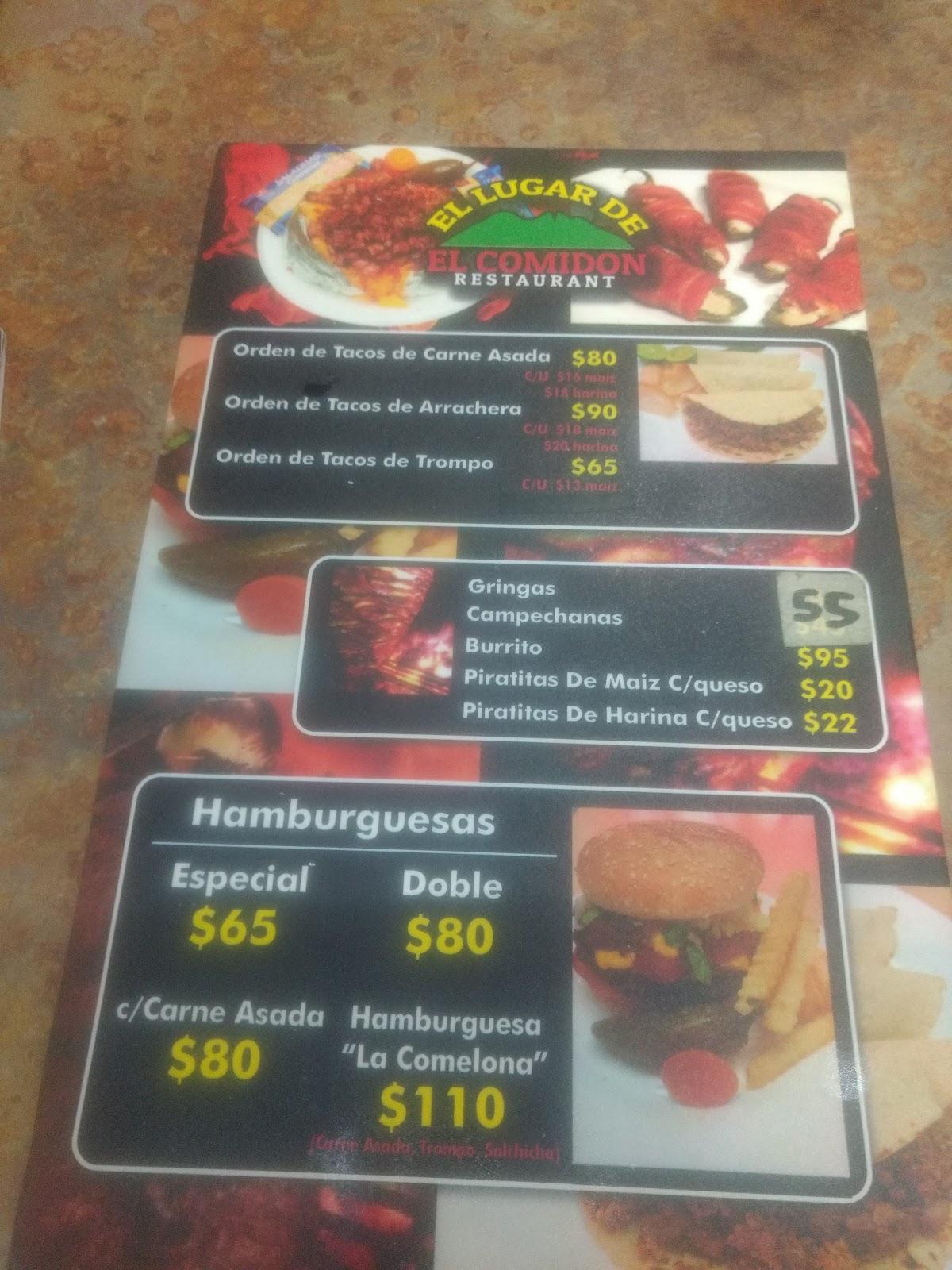 Carta del restaurante El Lugar Del Comidon Rest, Guadalupe