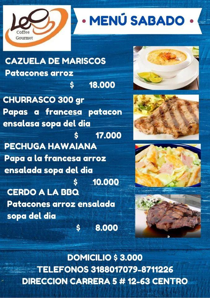 Menu at Leo Cofee Gourmet cafe, Neiva
