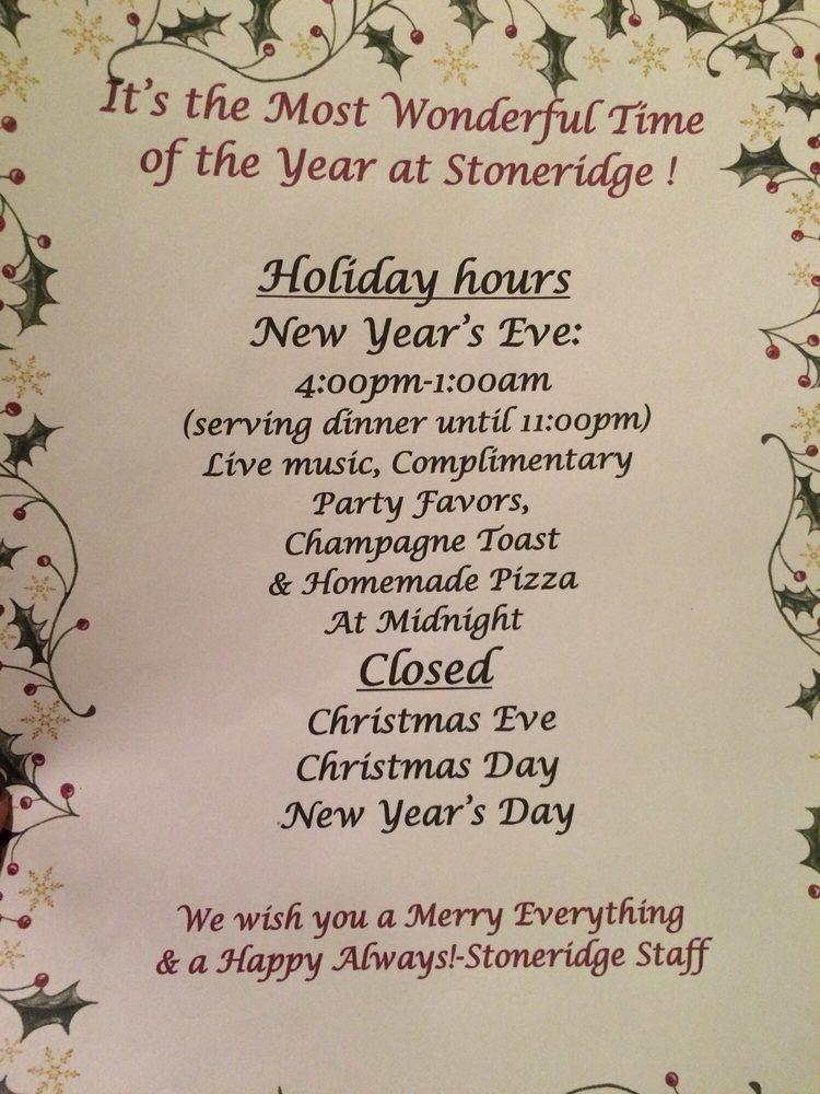Menu at Stoneridge Inn pub & bar, Hales Corners