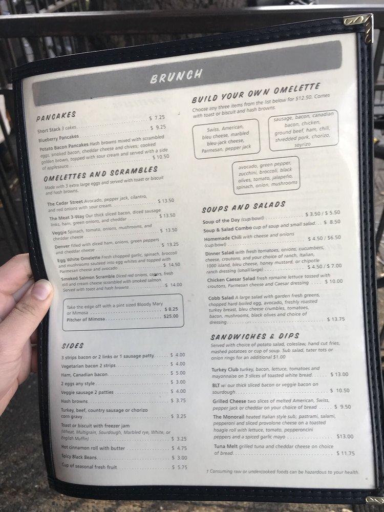 Menu at The 5 Point Cafe 24 Hour Legendary Dive Bar & Diner, Seattle
