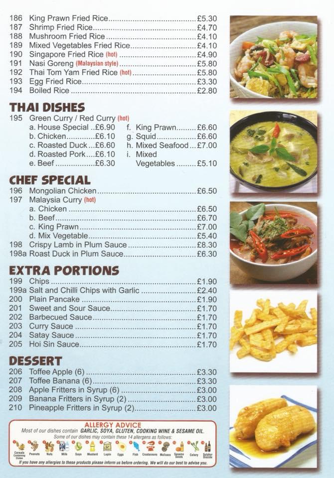 Menu at Golden Pearl restaurant, East Hanningfield
