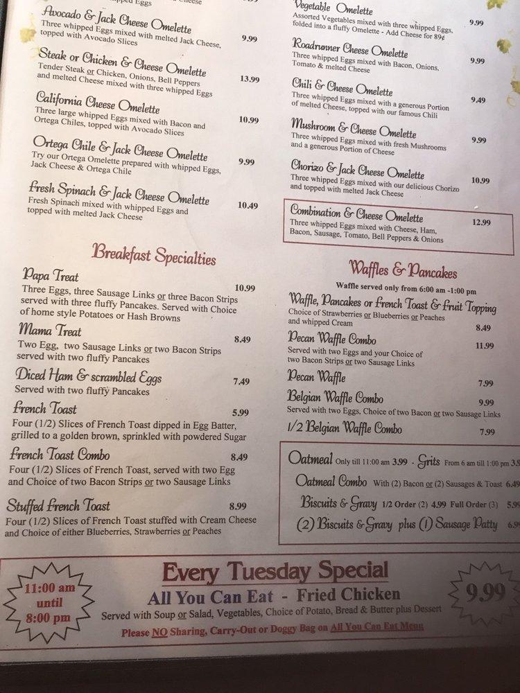 Menu at The Good Egg Family Restaurant, San Jacinto, S San Jacinto Ave