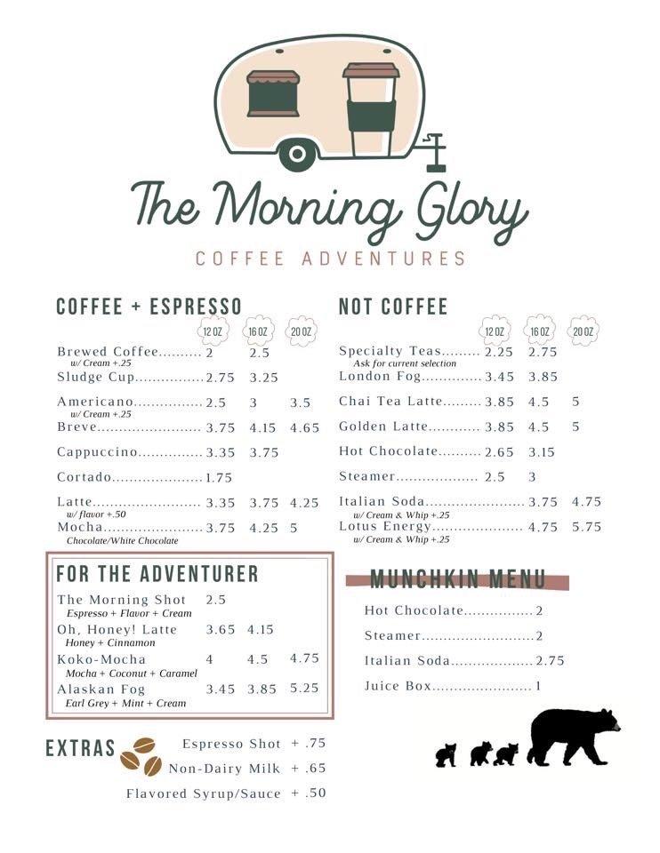 Menu at The Morning Glory, Rockwell, 222 E Main St