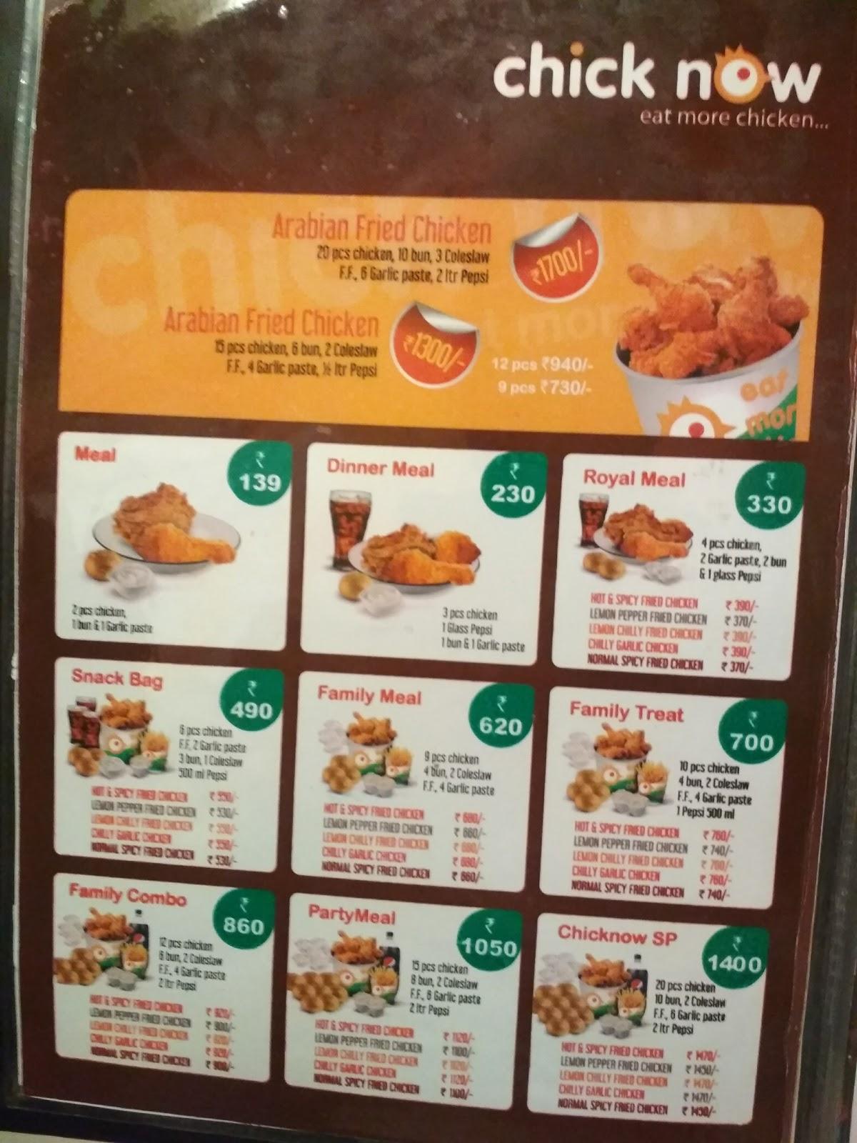 Menu at Chick now Restaurant., Thalassery