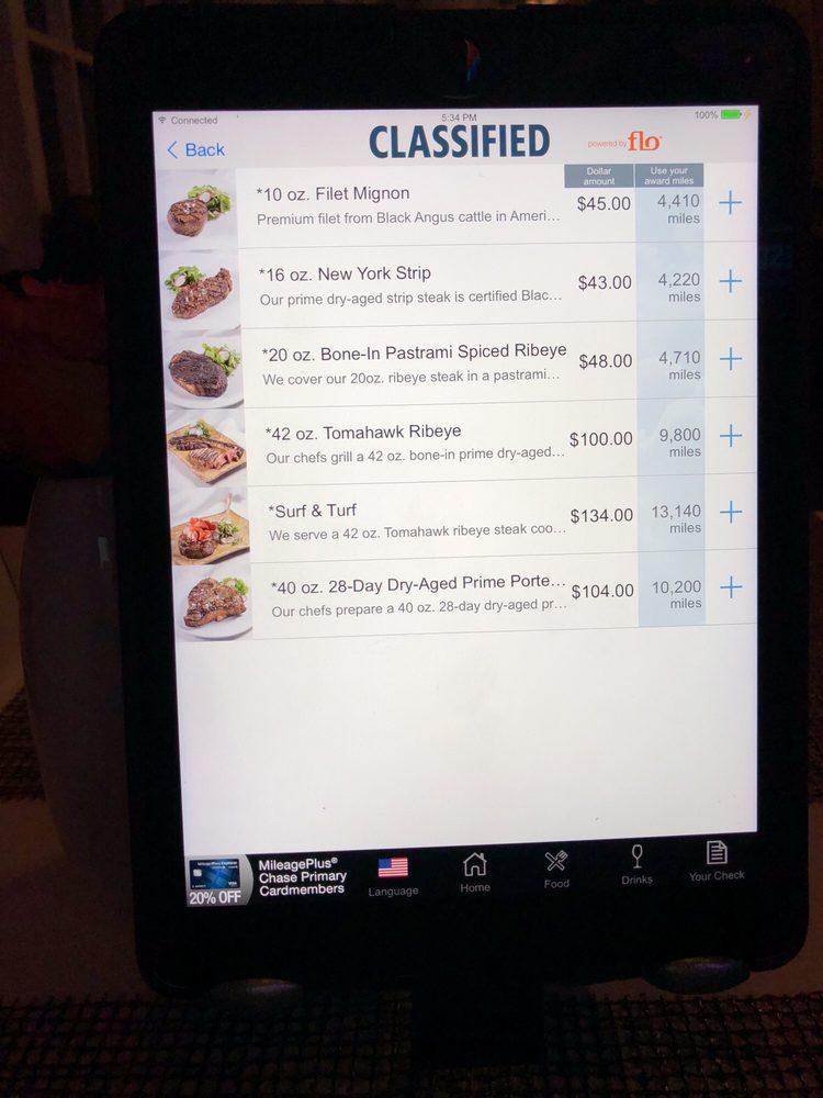 Menu at Classified pub & bar, Newark