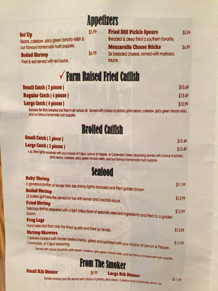 Menu at Glenwood Fish Nest restaurant, Glenwood, 164 US-70