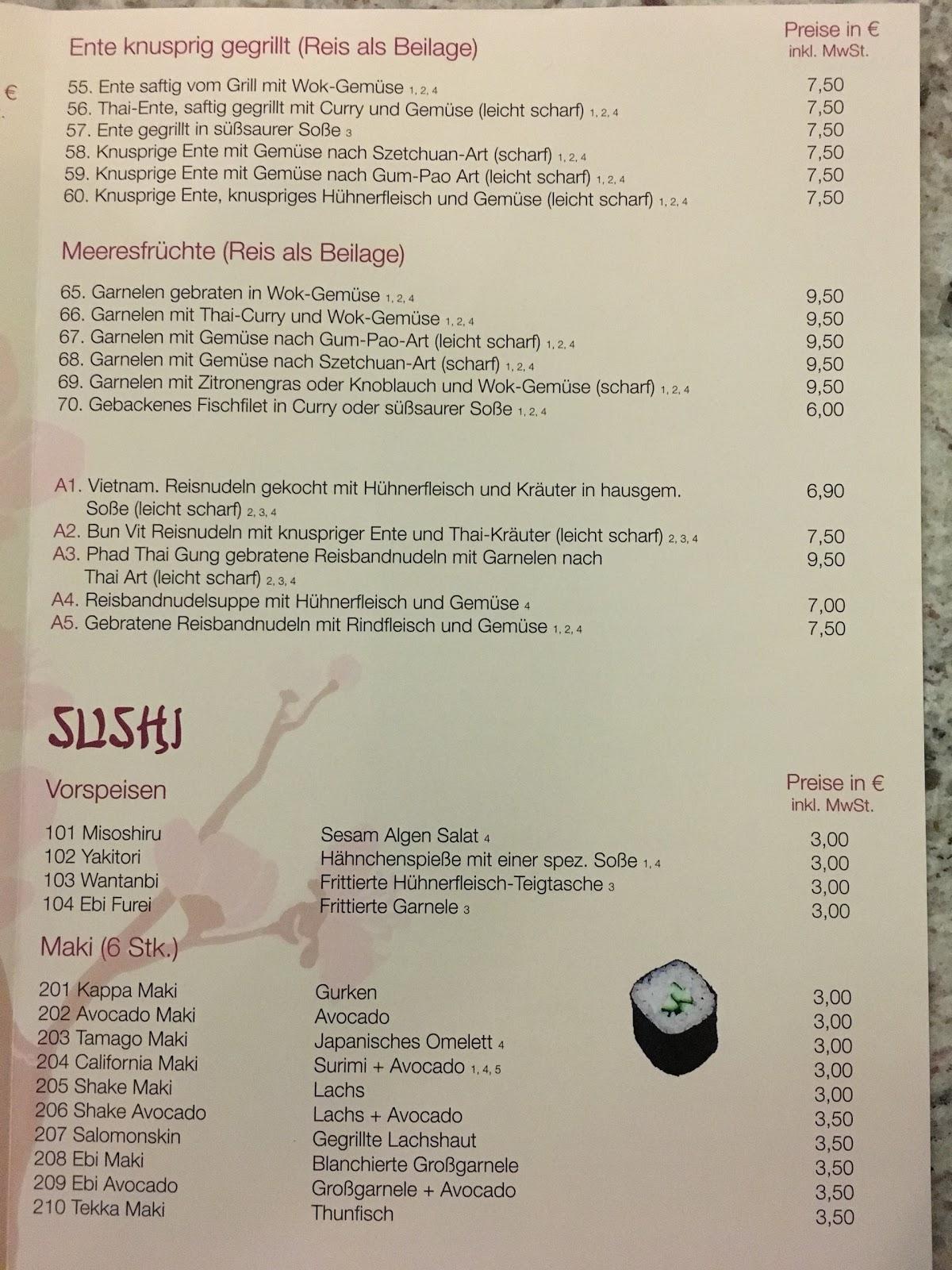 Speisekarte von Fung Wong: Asiatisches Restaurant & Take Away Singen 1 ...