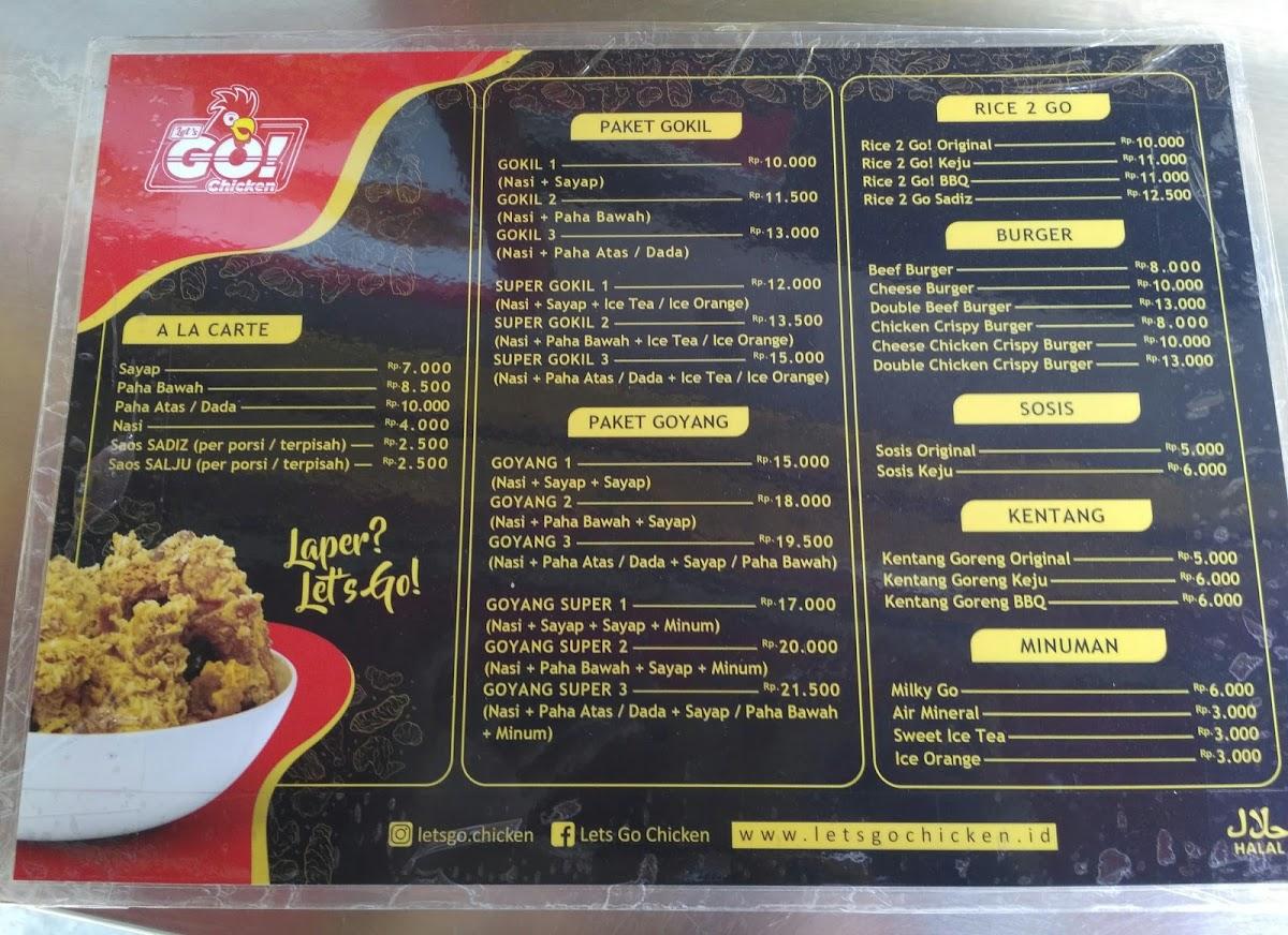 Menu at Let's Go Chicken restaurant, Tangerang, Jl. Maulana Hasanudin No.85