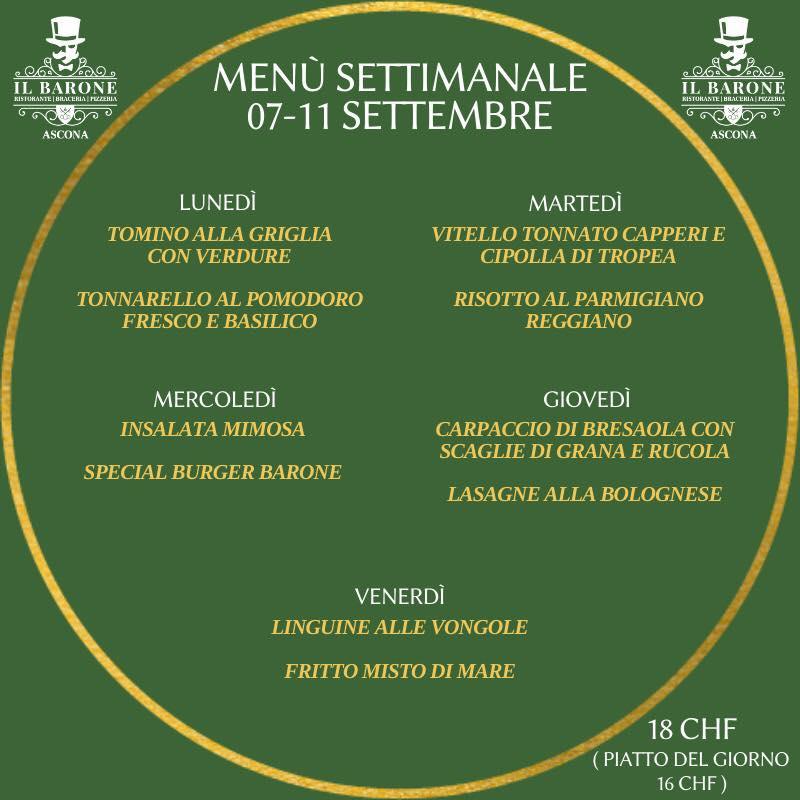 Menu at Ristorante Il Barone Ascona, Ascona