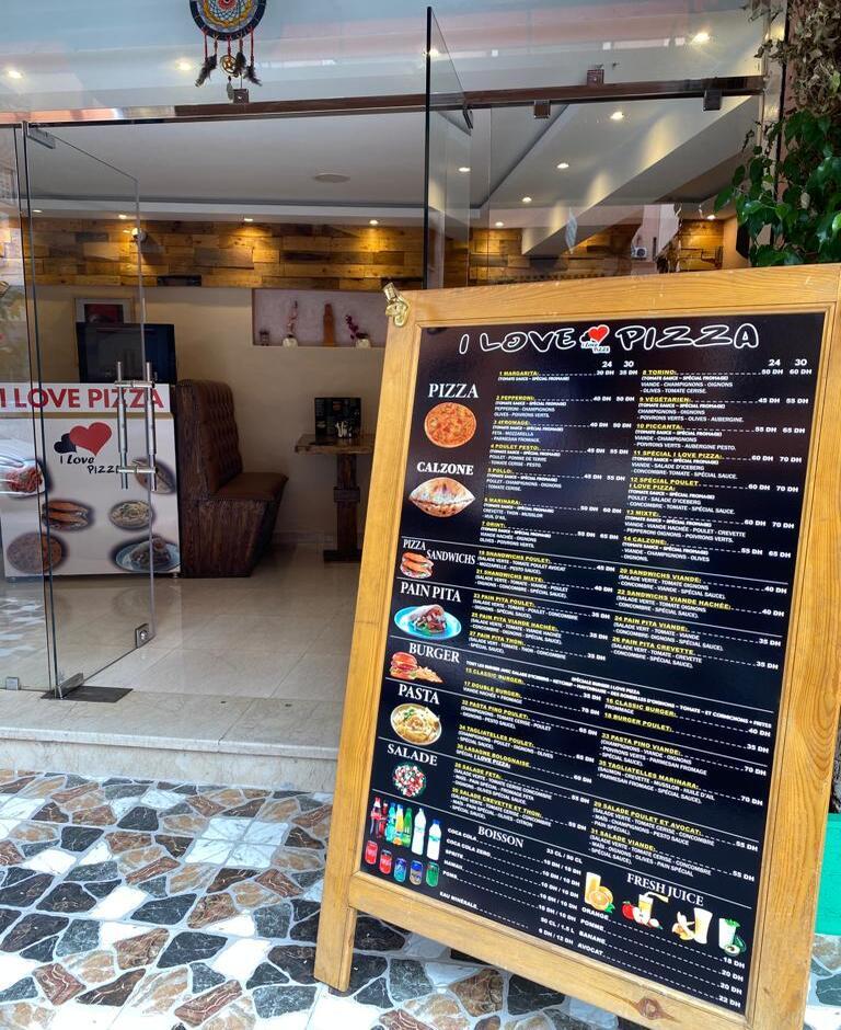 Speisekarte von i love pizza, Marrakesch