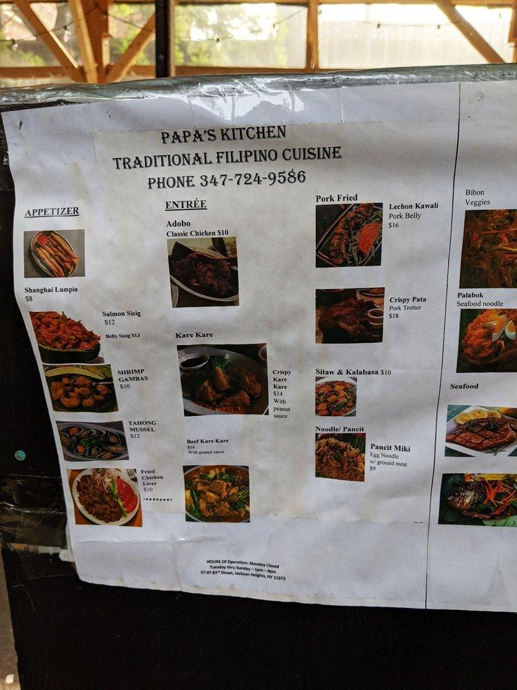Menu at Papa's Kitchen desserts, New York City, 83rd St