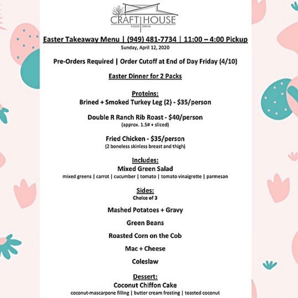 Menu at Craft House pub & bar, Dana Point