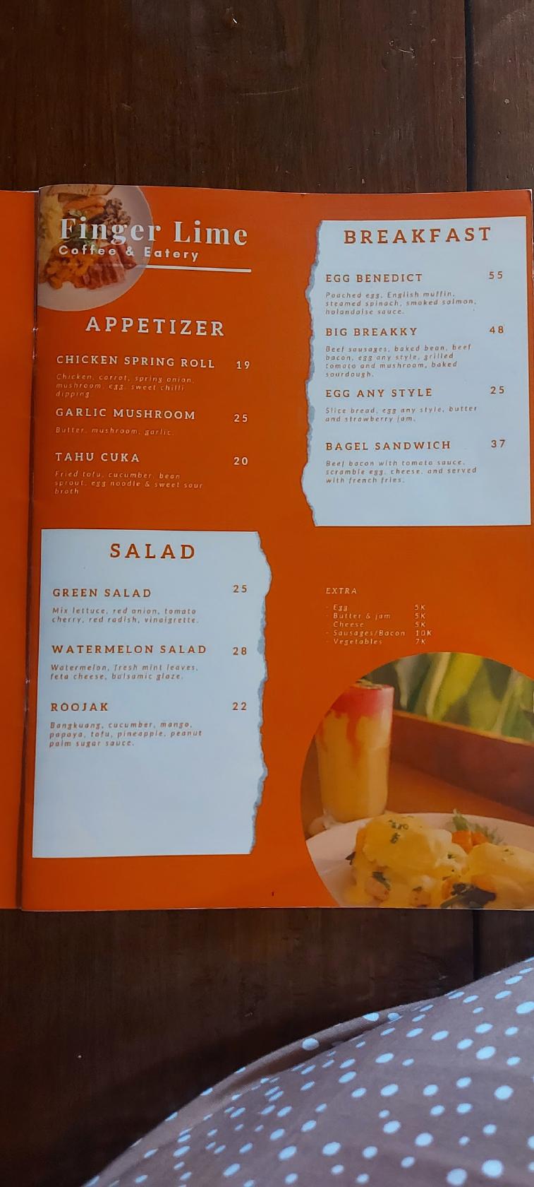 Menu at Finger Lime Coffee and Eatery, Mengwi