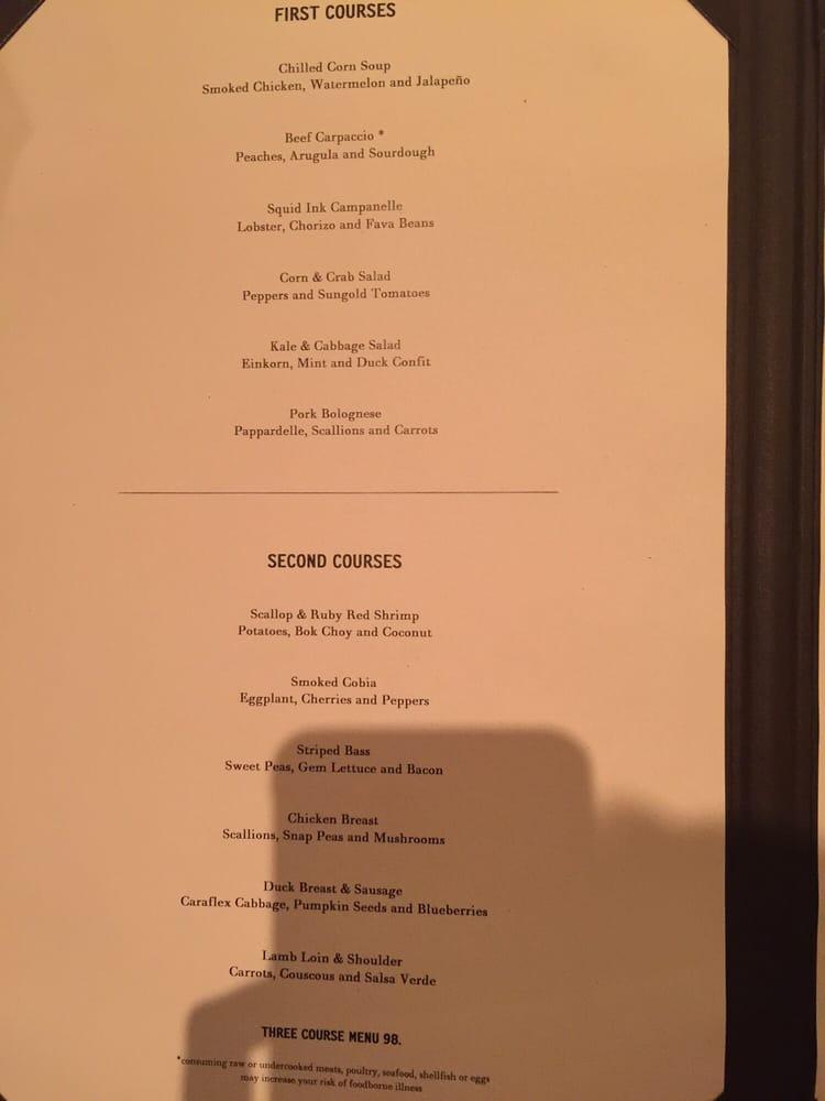 Menu at Gramercy Tavern restaurant, New York City, 42 E 20th St
