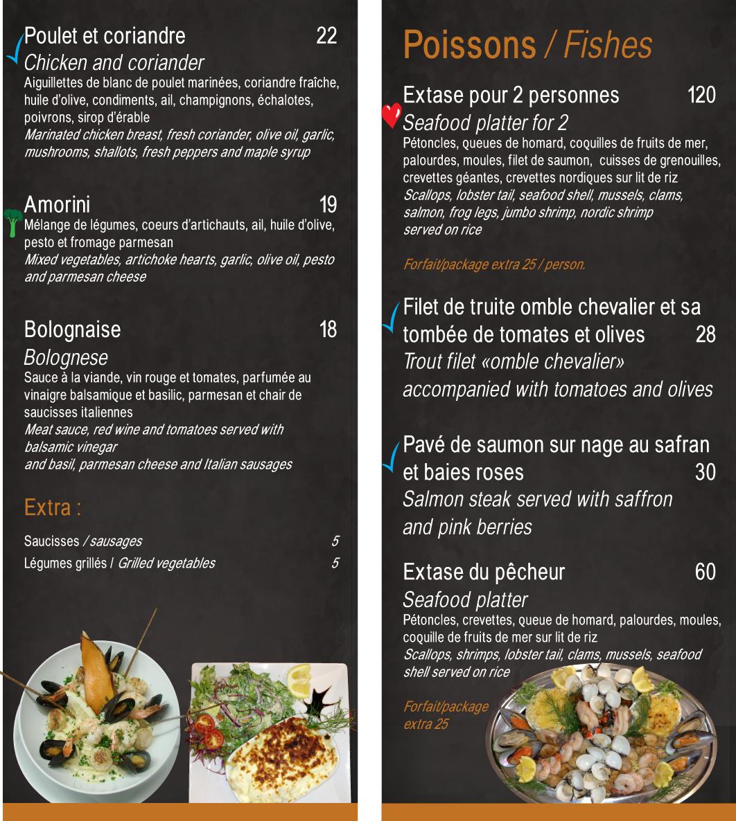 Menu at Restaurant Le Rialto, Rivière-du-Loup