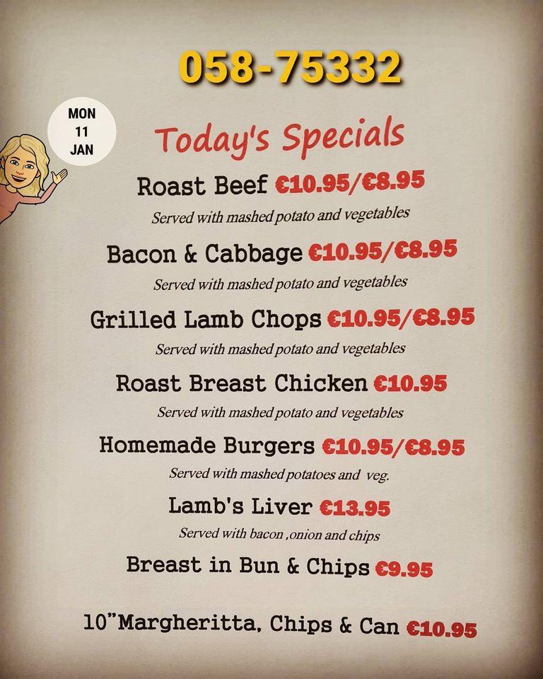 Menu at The Square Grill restaurant, Dungarvan