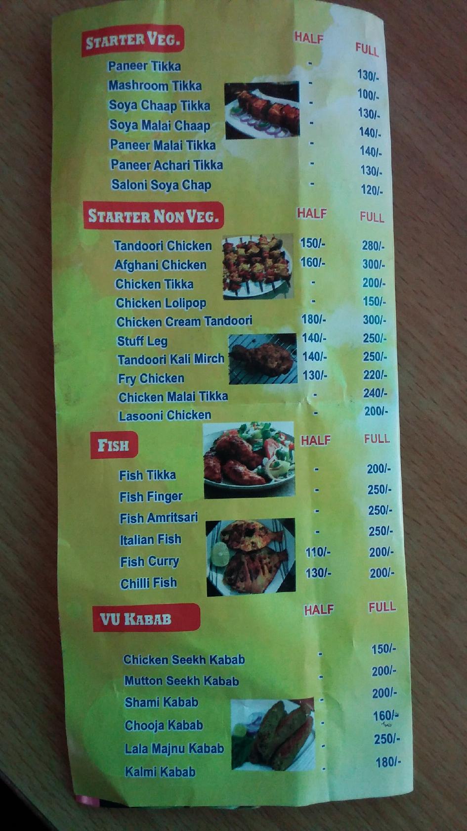 Menu at Vu Family Restaurant, Dehradun