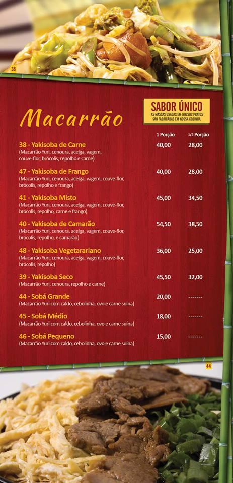 Menu at Yuri Restaurante, Sinop