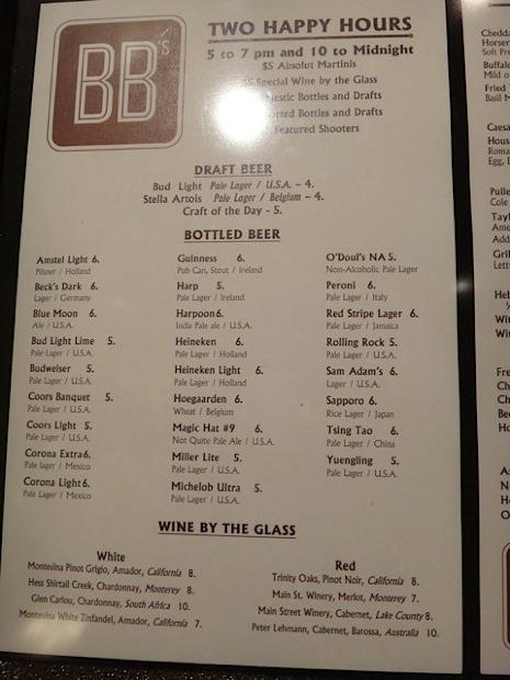 Menu at BB'S Burger And Beer pub & bar, Atlantic City