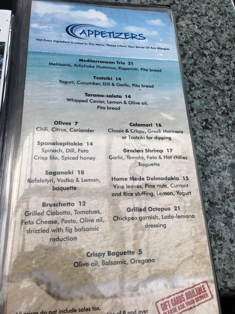 Menu at Barangas On The Beach, Hamilton