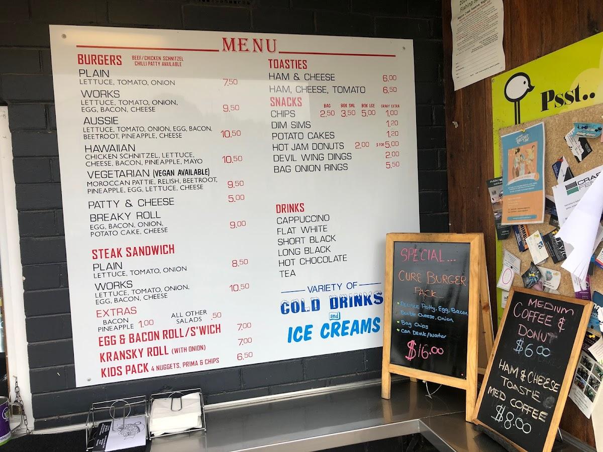 Menu at Burger Me Seymour fast food, Seymour