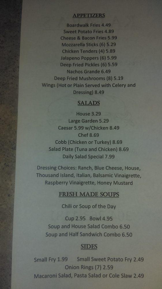 Menu at Crosswinds Cafe, Martinsburg, 170 Aviation Way