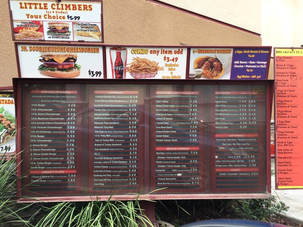 Menu at Everest Burgers restaurant, Santa Clarita