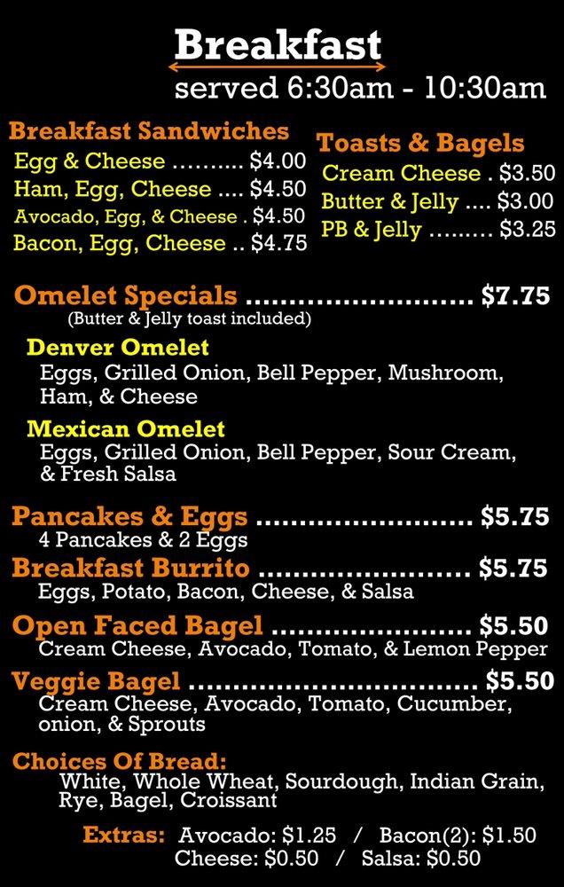 Menu at Lakeside Cafe, Santa Ana