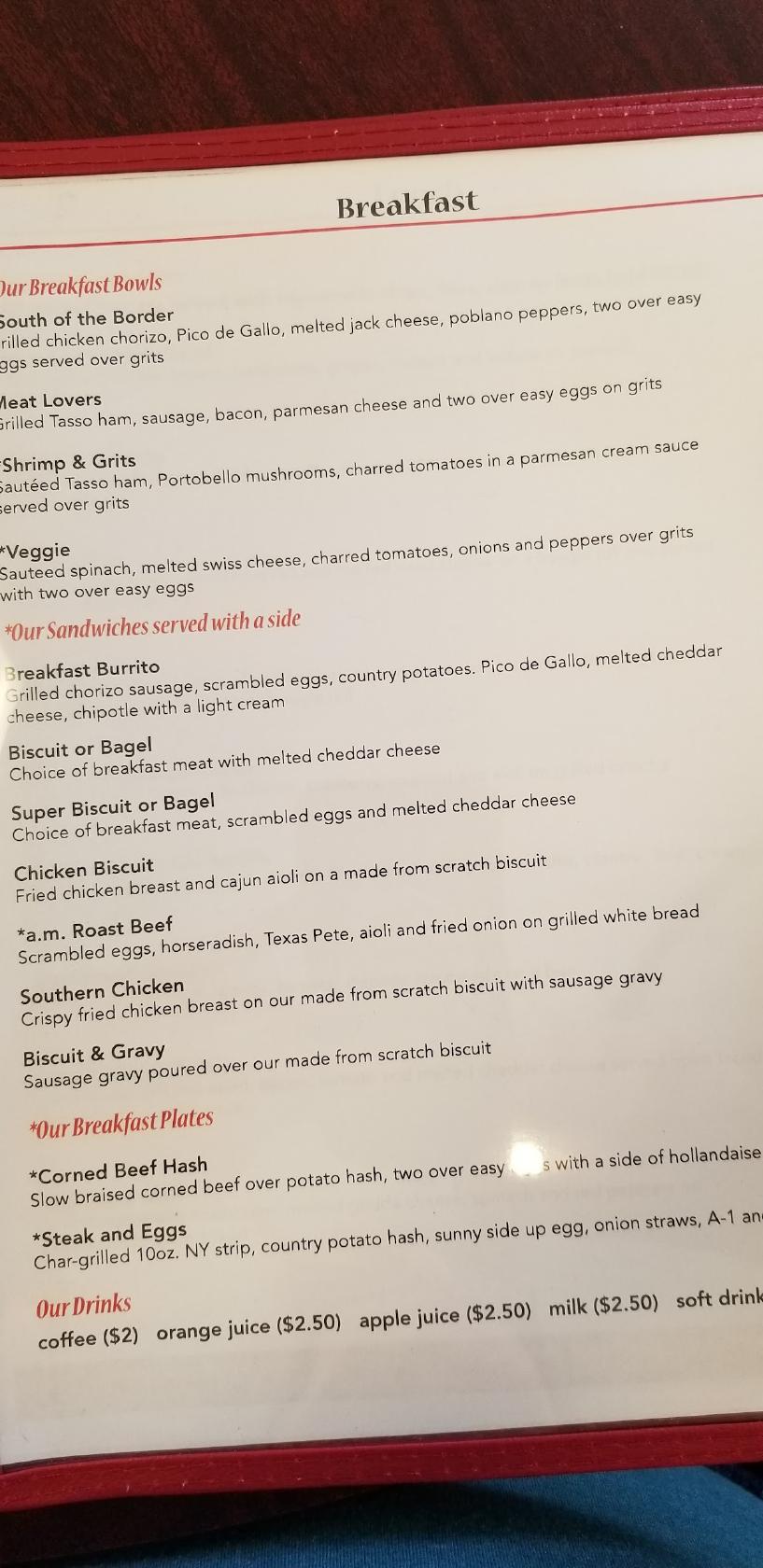 Menu at New Day Cafe, Leland