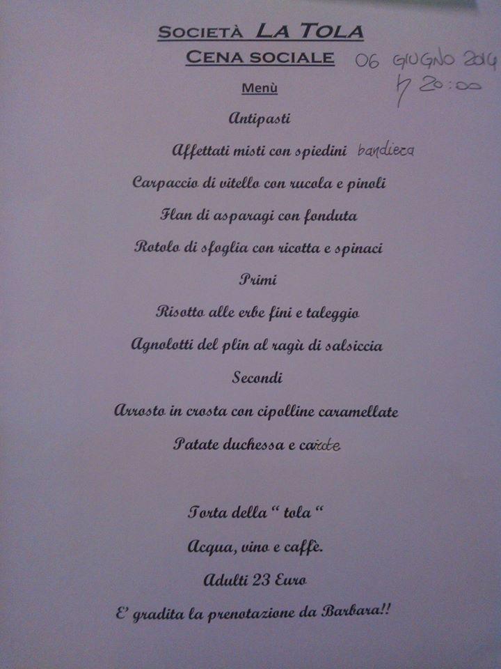 Speisekarte von Trattoria La tola restaurant, Chivasso