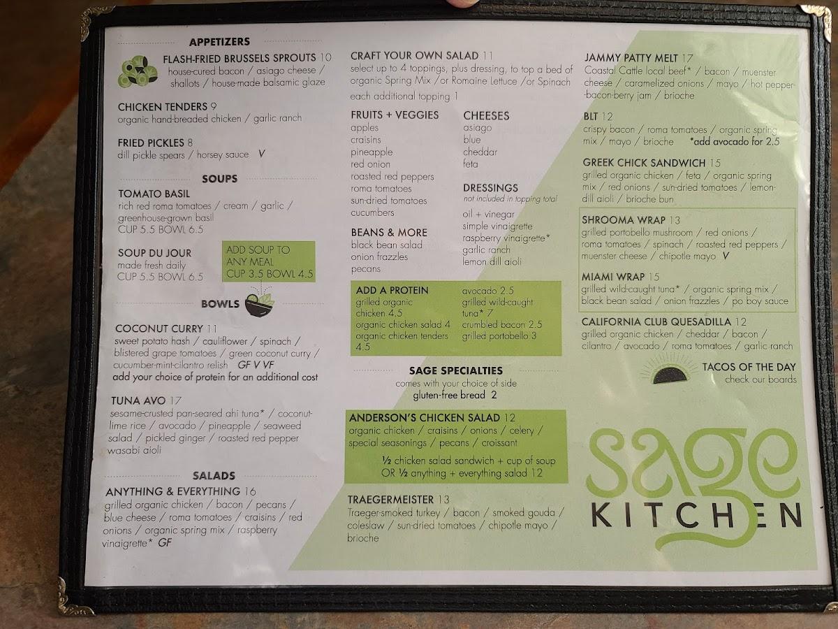 Menu at Sage Kitchen pub & bar, Newport News