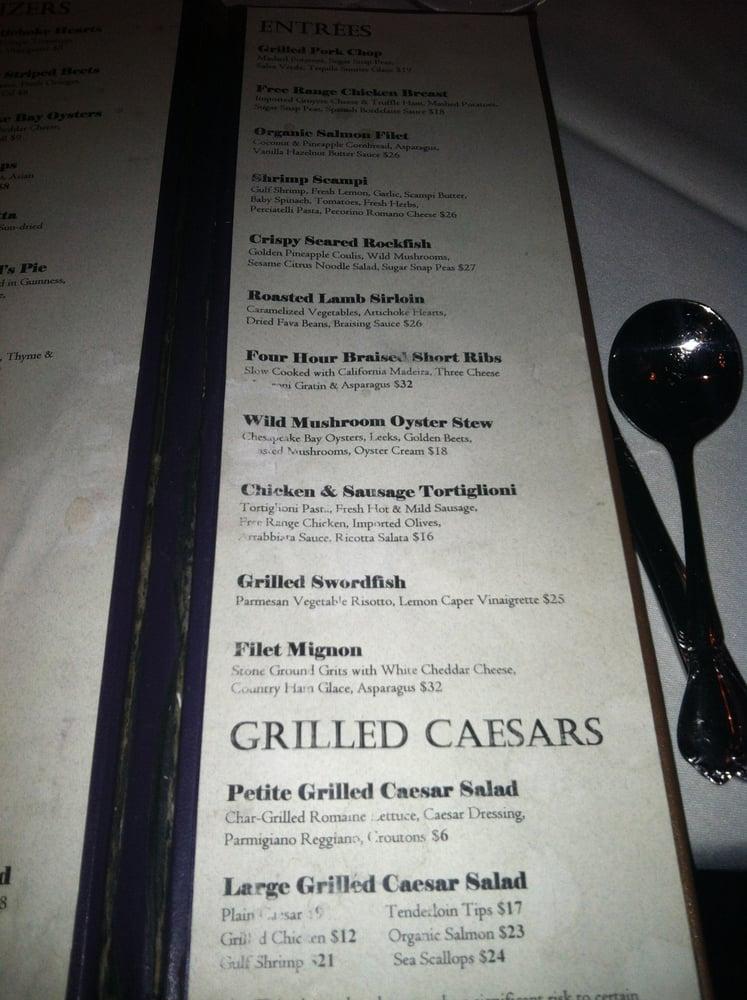 Menu at The Belvedere Inn restaurant, Lancaster