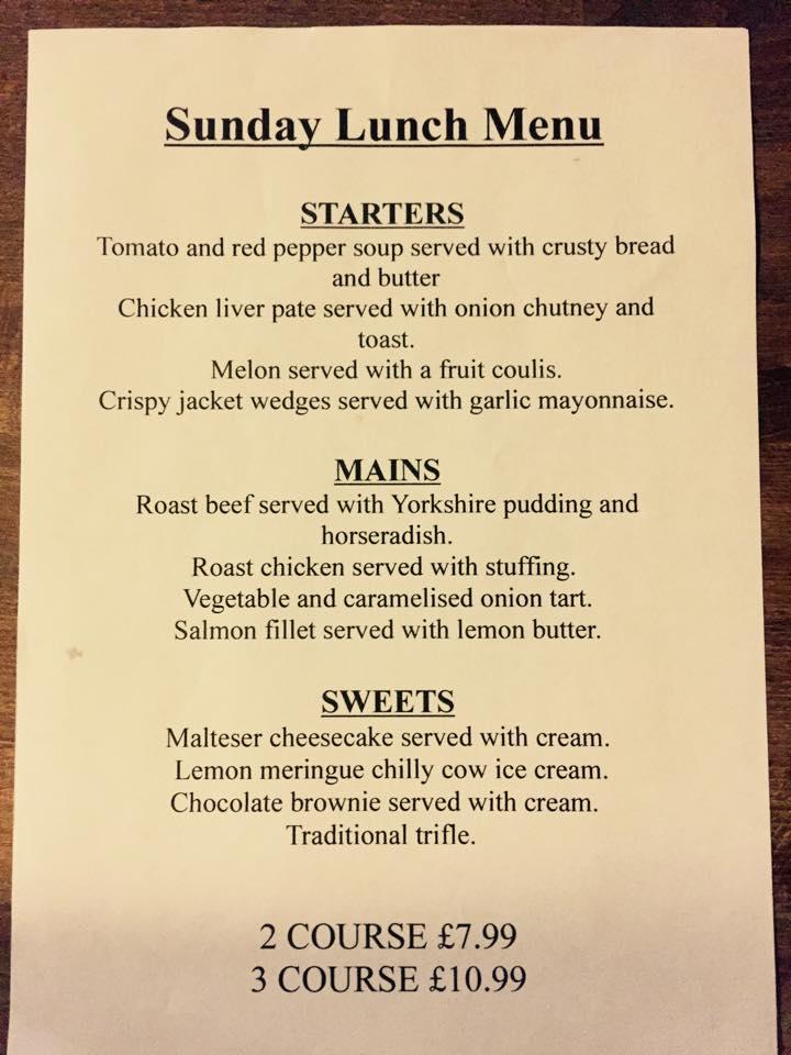 Menu at The Farmers Arms pub & bar, Ruthin