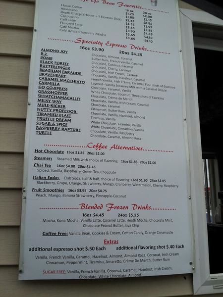 Menu at Brick House Coffee cafe, Warrensburg