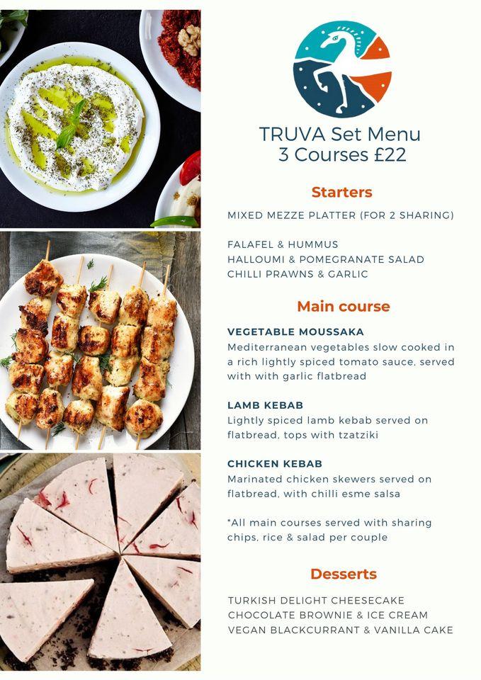 Menu at Truva Riverside Cafe @Riverside Theatre, Coleraine