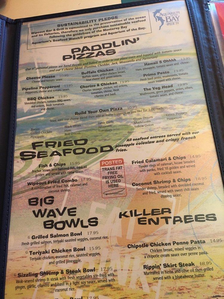 Menu at Wipeout Bar & Grill, San Francisco