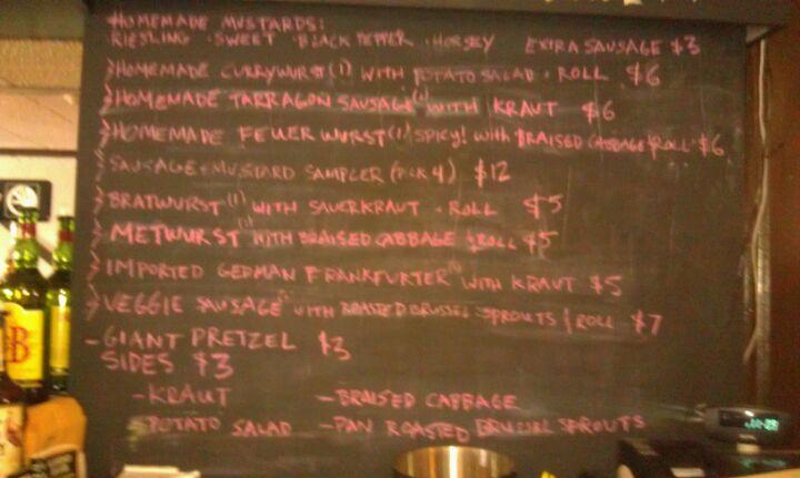 Menu at Wunderbar!, Covington